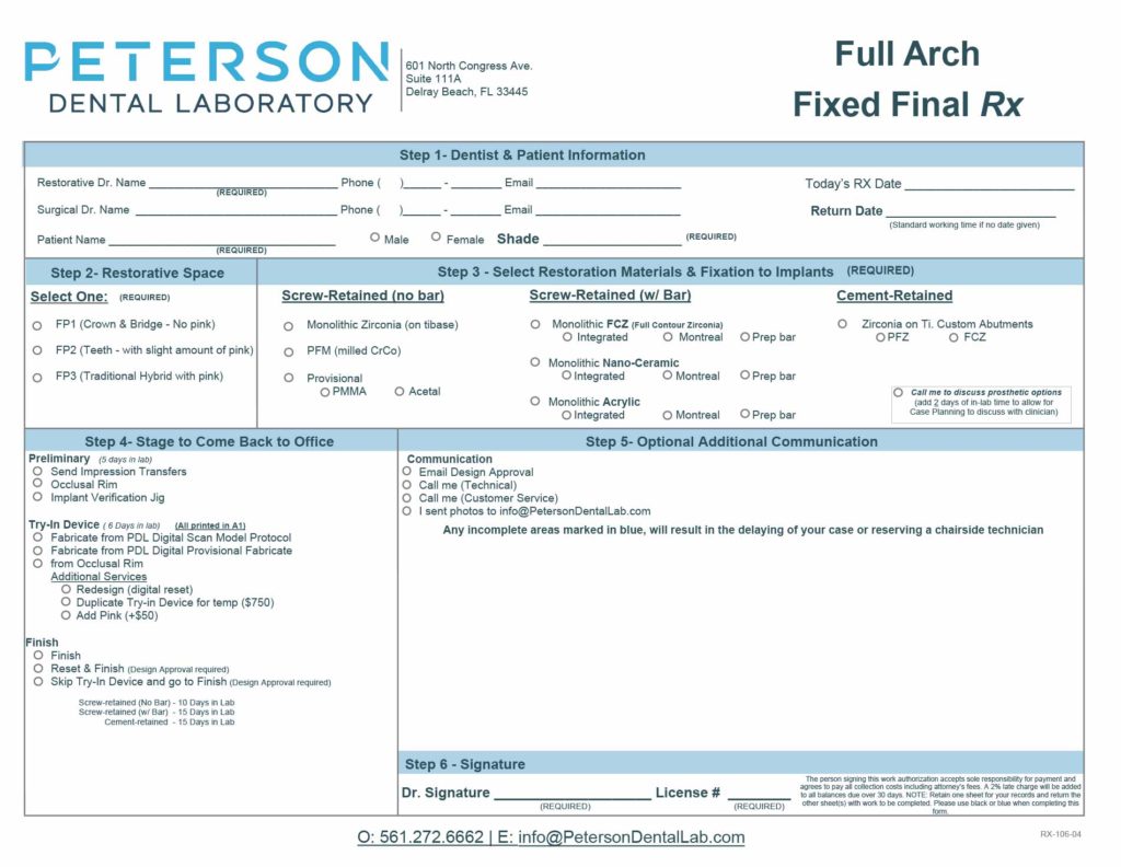 Scripts - Peterson Dental Laboratory