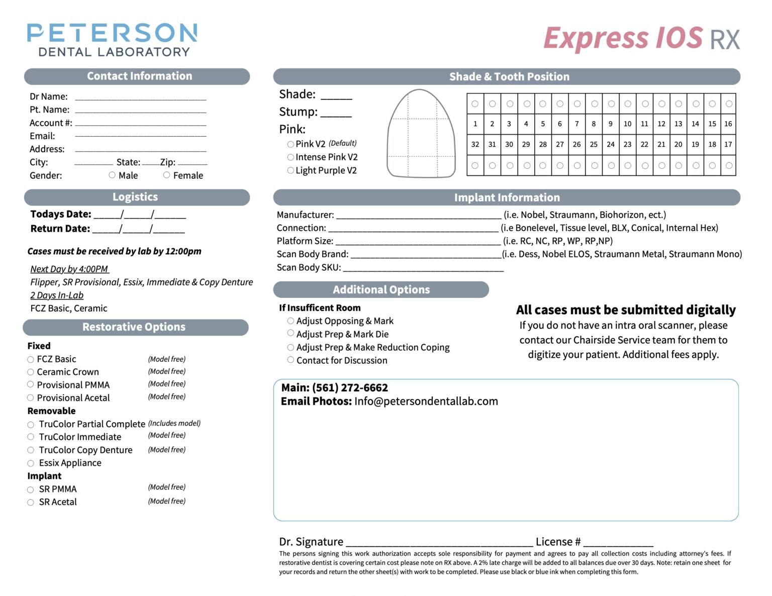 Scripts - Peterson Dental Laboratory
