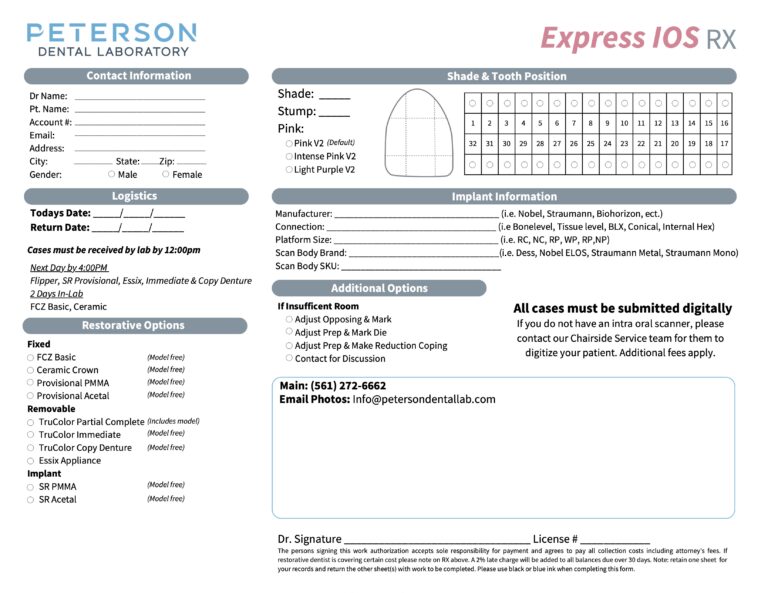Scripts - Peterson Dental Laboratory